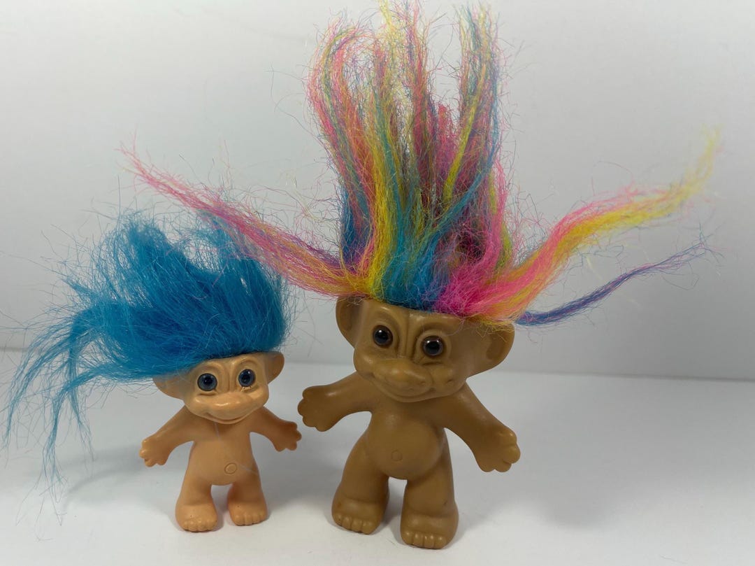 Vintage Russ Troll Doll With Rainbow Hair Plus a Little Blue Haired ...