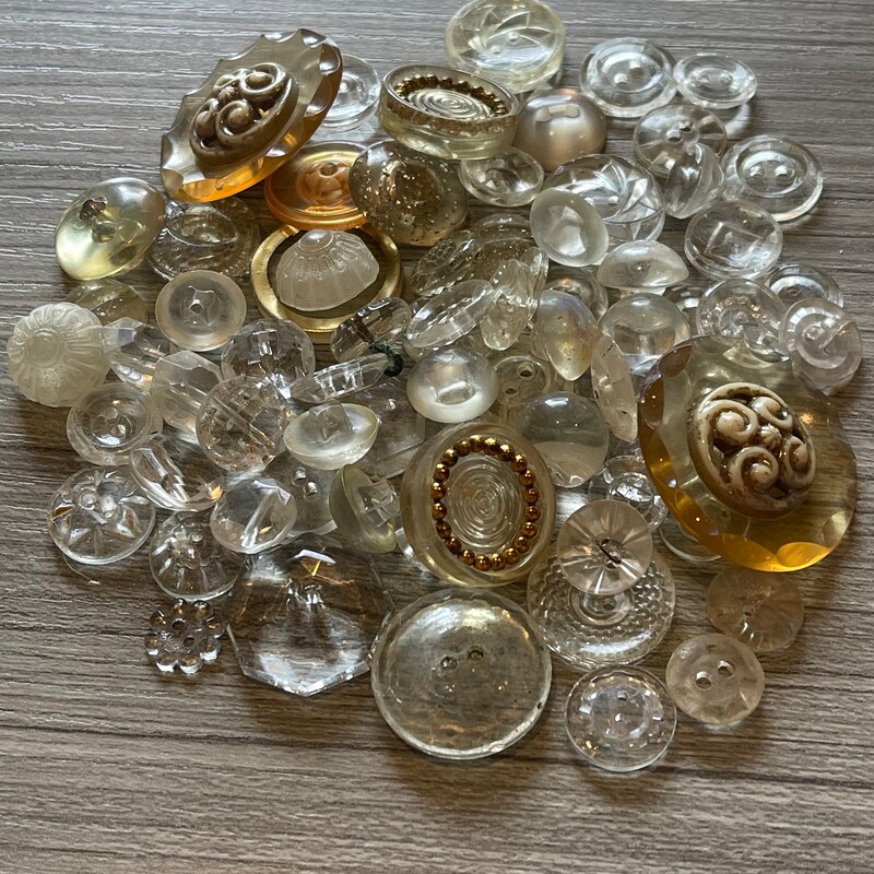 Clear Glass Buttons - Etsy