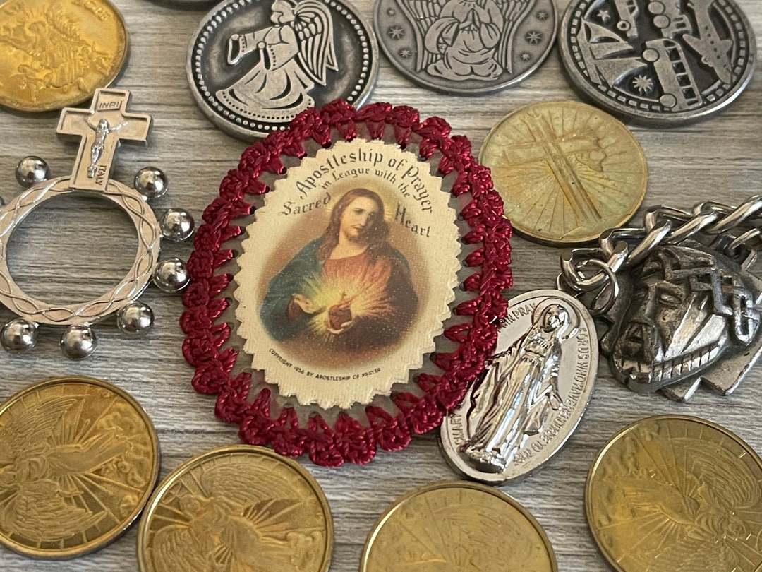 Collection of Christian Catholic Items - Travel Coins, Finger Rosary ...