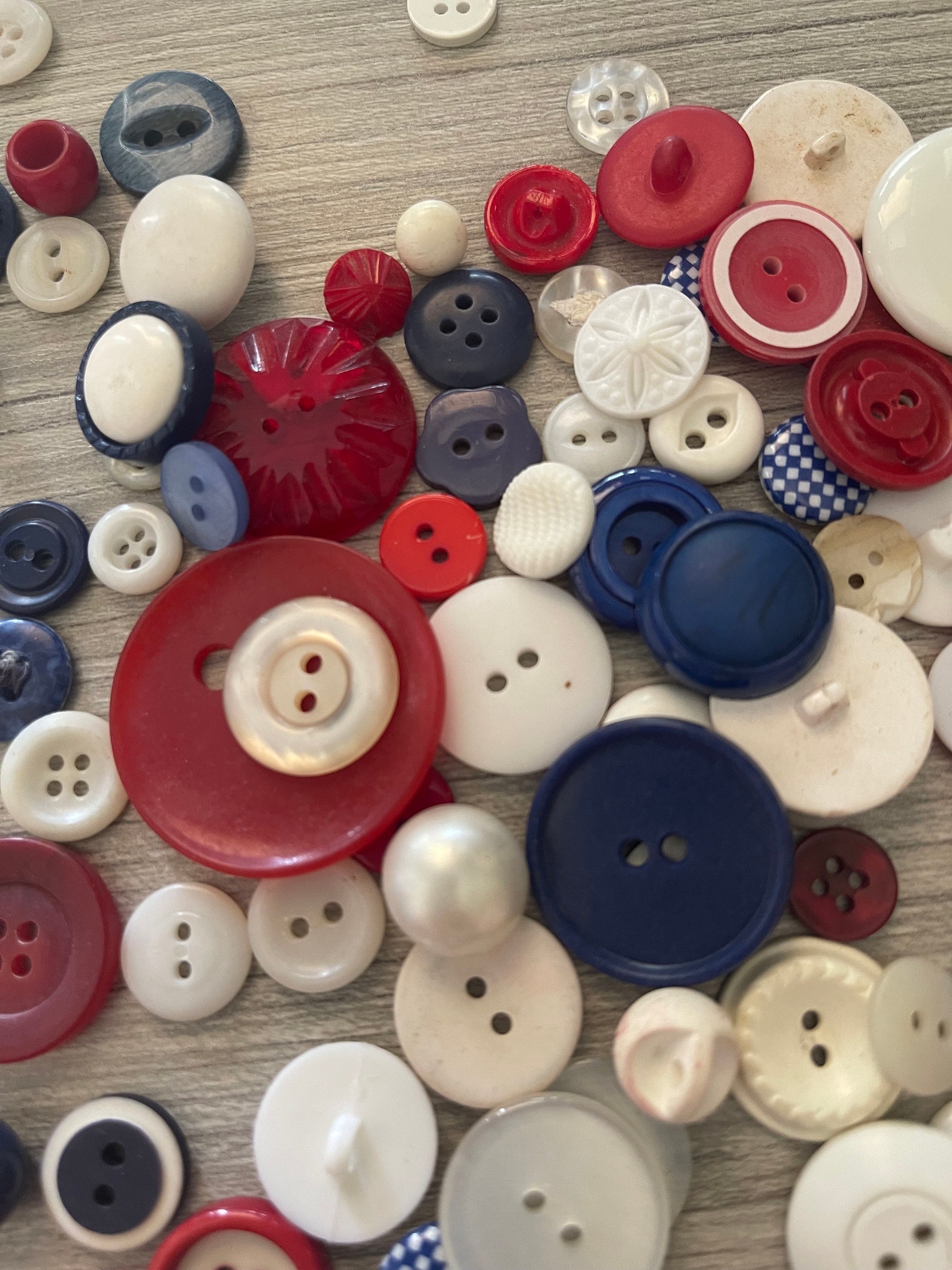 Vintage Peter Pan Jar of Red White and Blue Buttons - Etsy