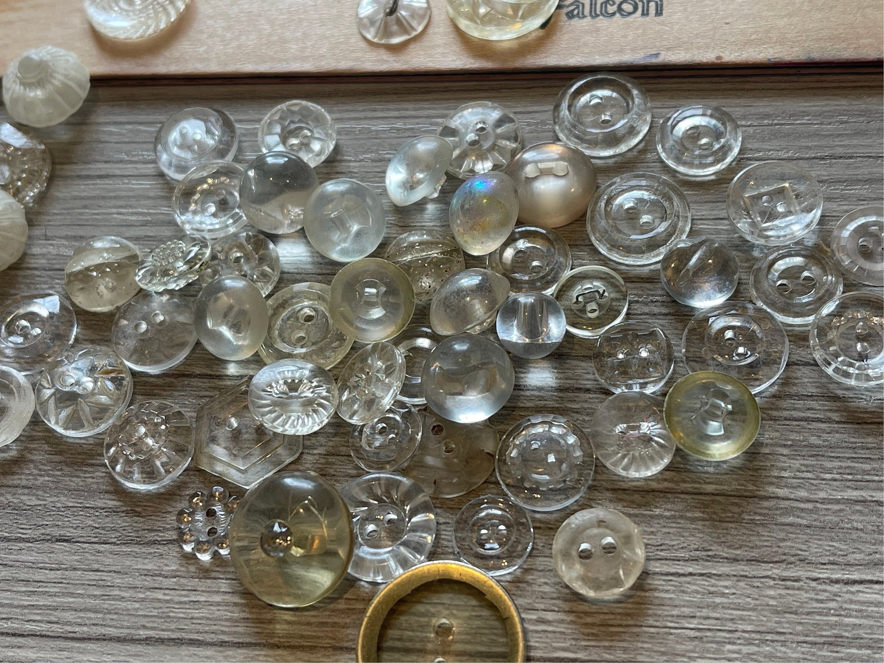 Transparent Clear Vintage Buttons , Including Glass Buttons Over 70 ...