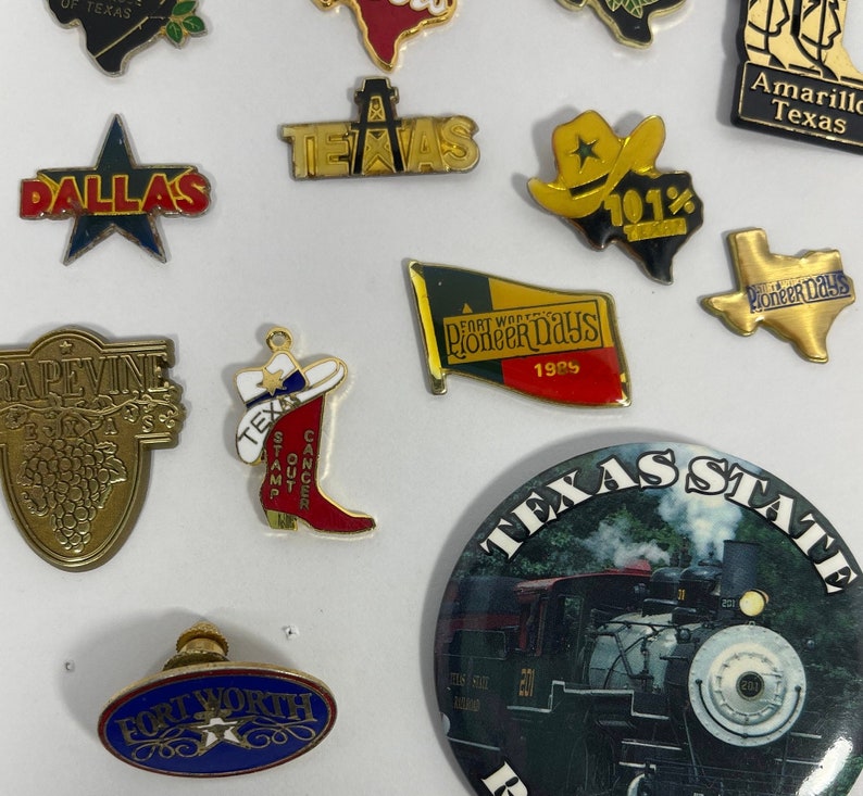 Lucky 13 Texas Themed Pins Includes Fort Worth, Dallas, Grapevine ...