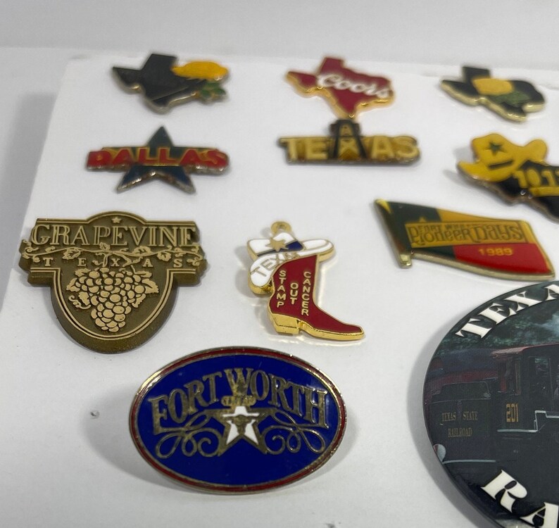 Lucky 13 Texas Themed Pins Includes Fort Worth, Dallas, Grapevine ...