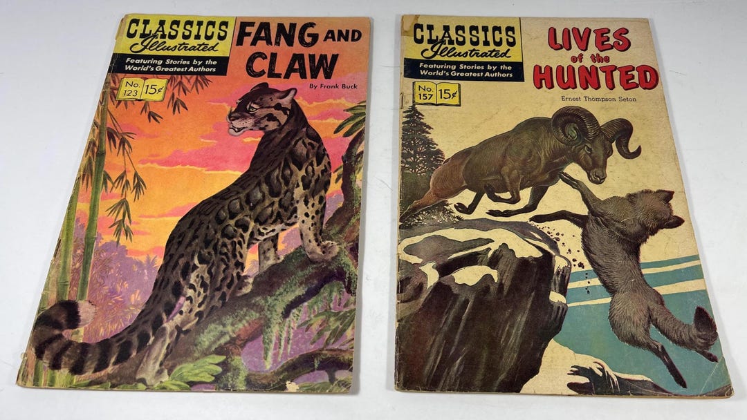 Two Vintage Classics Illustrated Comics 1 Lives of the Hunted & Fang ...