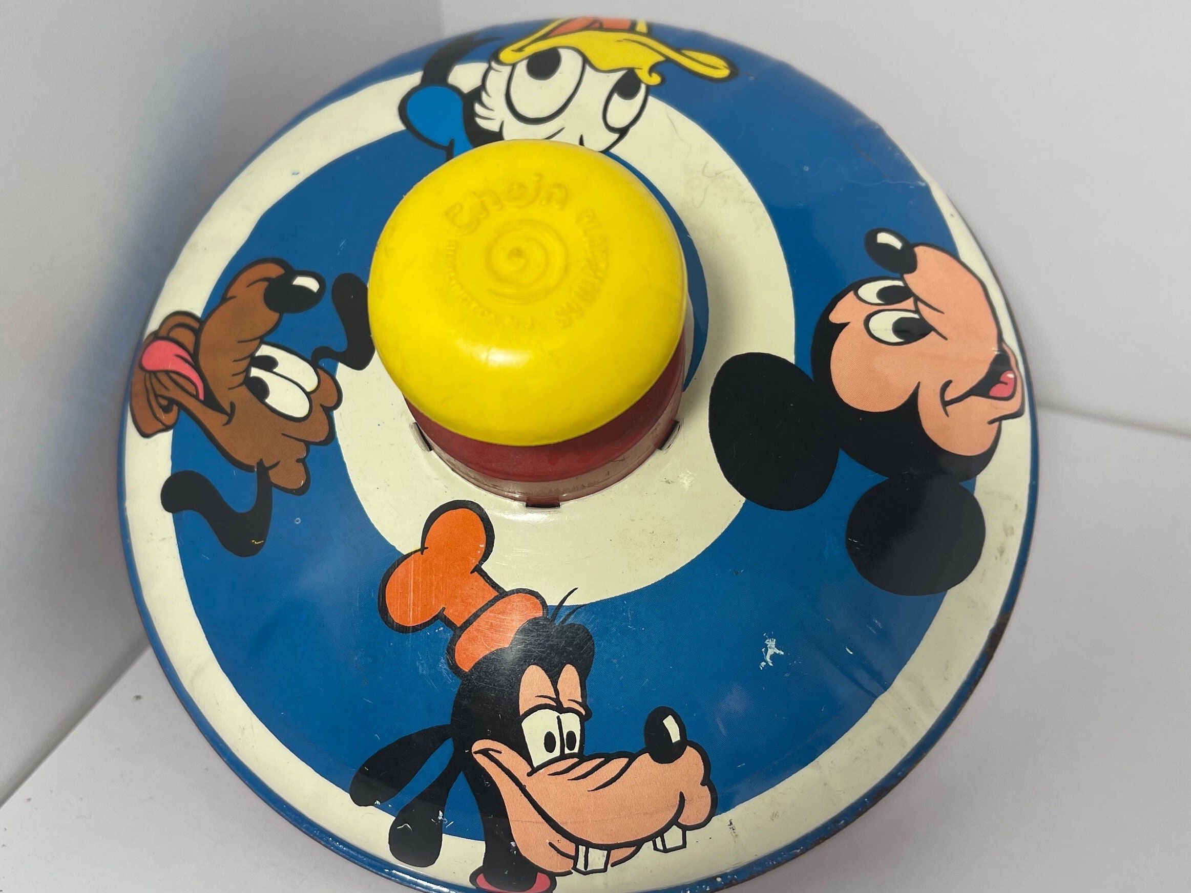 Disney 1973 Metal Spinning Top - Mickey, Goofy, Pluto, and Donald ...