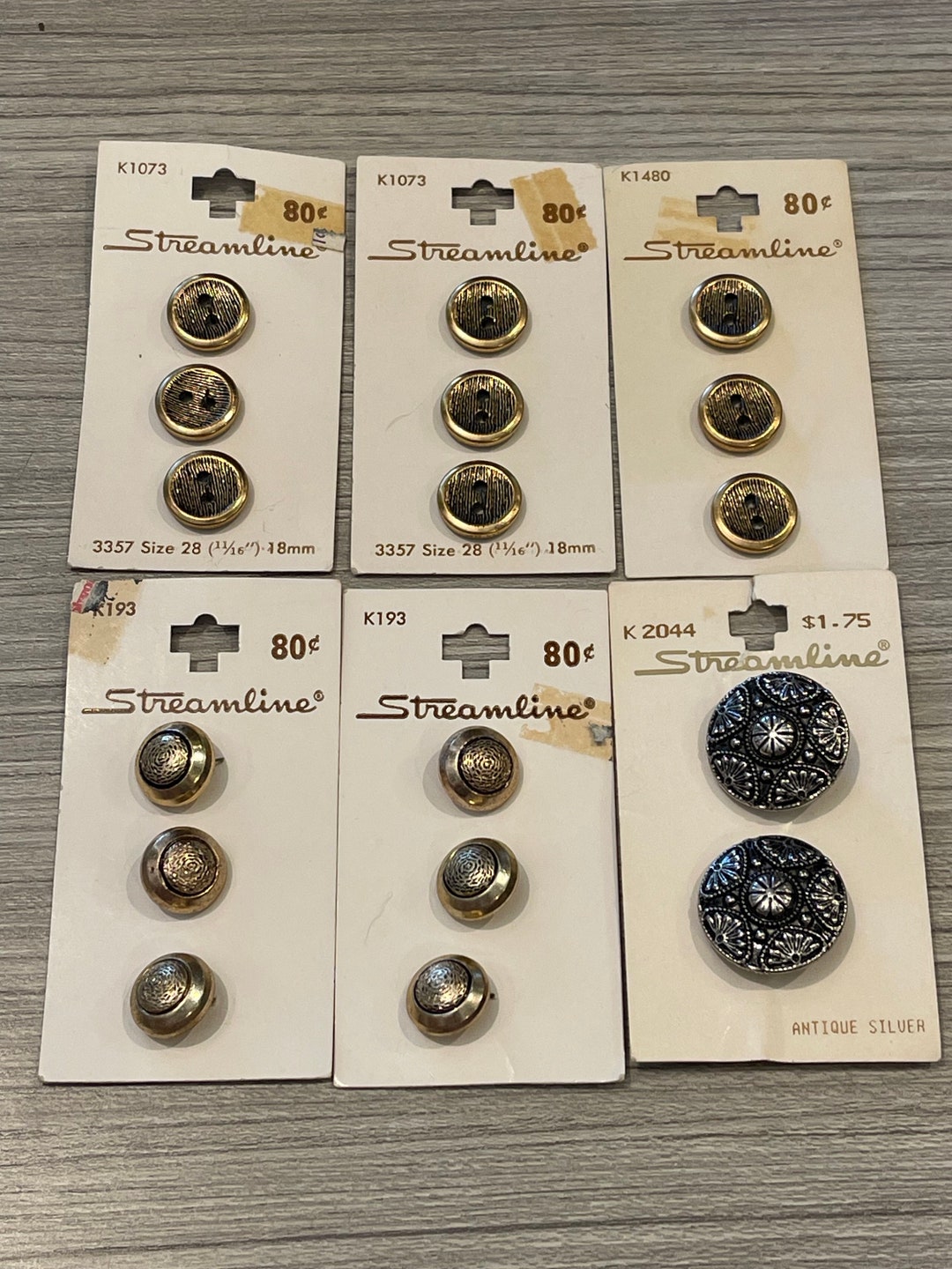 Streamline Metal Buttons - Vintage Buttons - Etsy