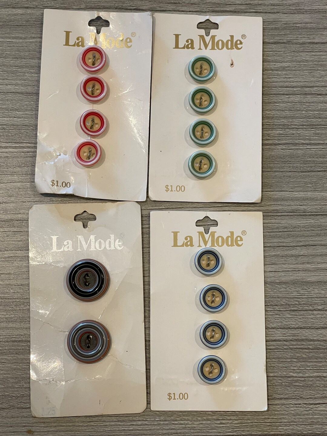 Vintage La Mode Striped Buttons - Etsy