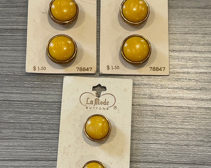 Vintage Yellow and Gold La Mode Buttons on Cards - Etsy