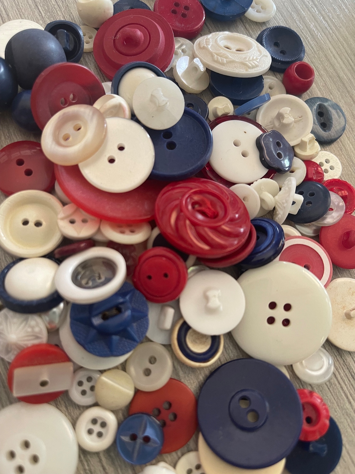 Vintage Peter Pan Jar of Red White and Blue Buttons - Etsy