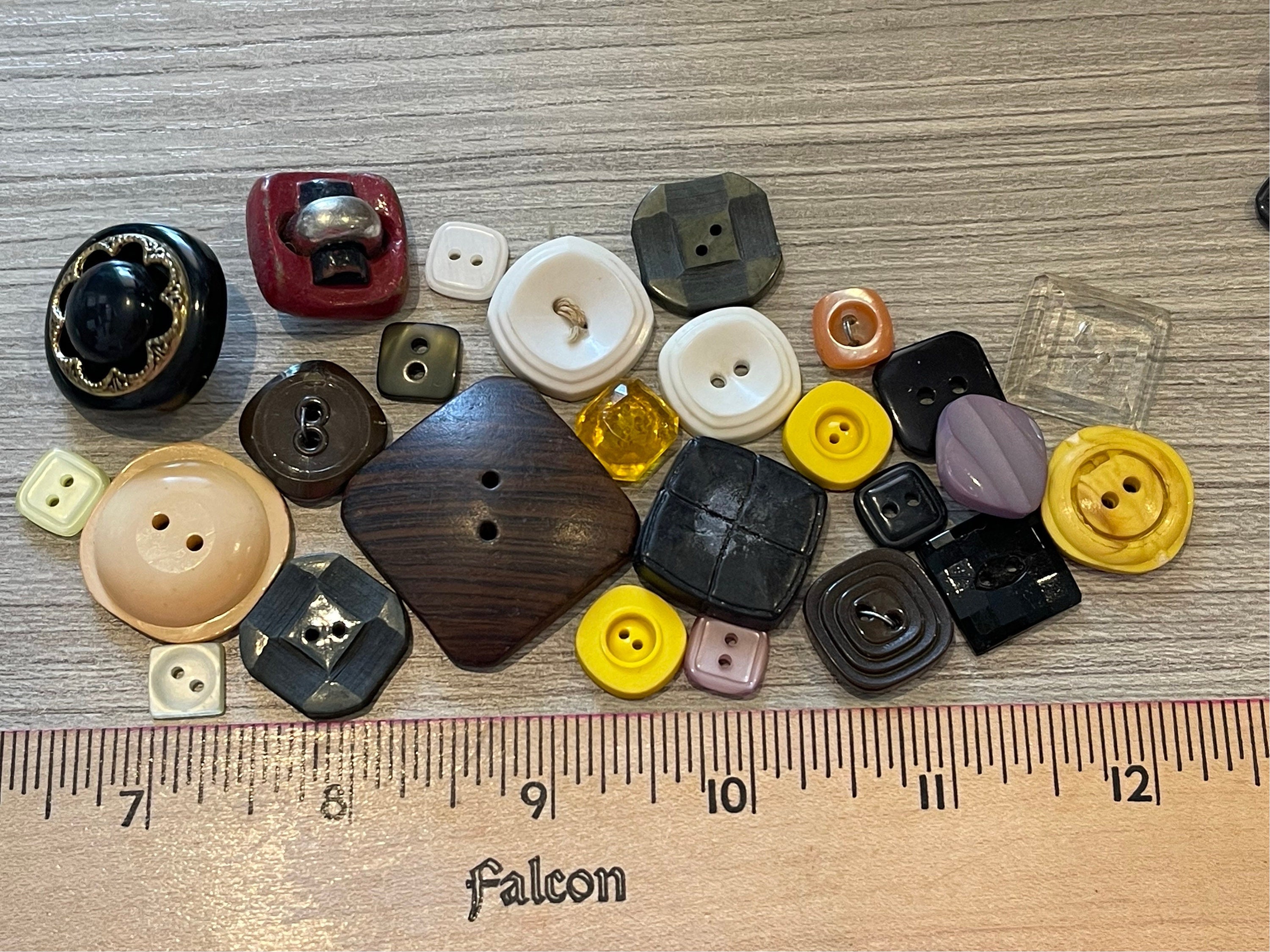 Vintage Square Buttons, Mix of Sizes, Colors, and Materials! Over 60 ...