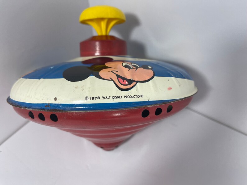 Disney 1973 Metal Spinning Top - Mickey, Goofy, Pluto, and Donald ...