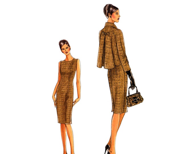 Vogue 8146 Back Pleated Jacket and Sleeveless Dress, Uncut, Factory ...