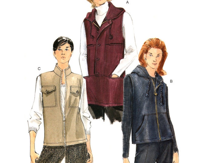 Vogue 7124 Lined Vest in Three Lengths With Optional Hood, Uncut ...