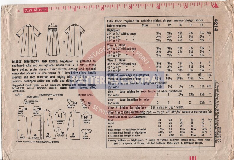 Simplicity 4214 Nightgown and Robes, Uncut, Factory Folded, Sewing ...