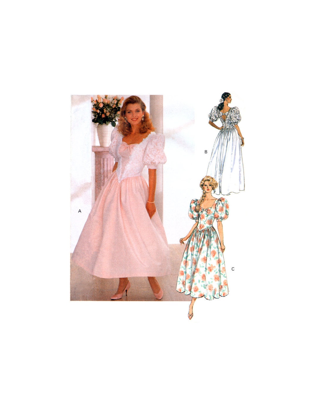 Butterick 4563 Bridal or Bridesmaid Dresses With Dropped Waist, Uncut ...