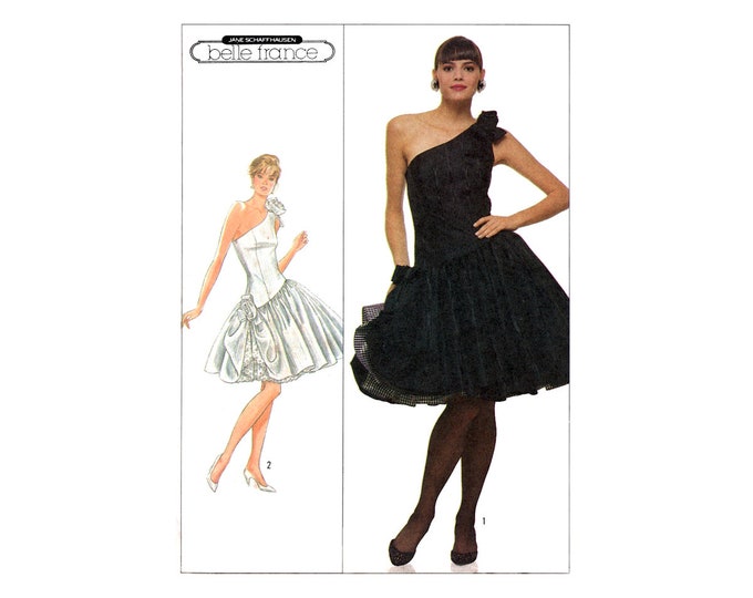 Simplicity 8545 Belle France Fit and Flare, One Shoulder Evening Dress ...