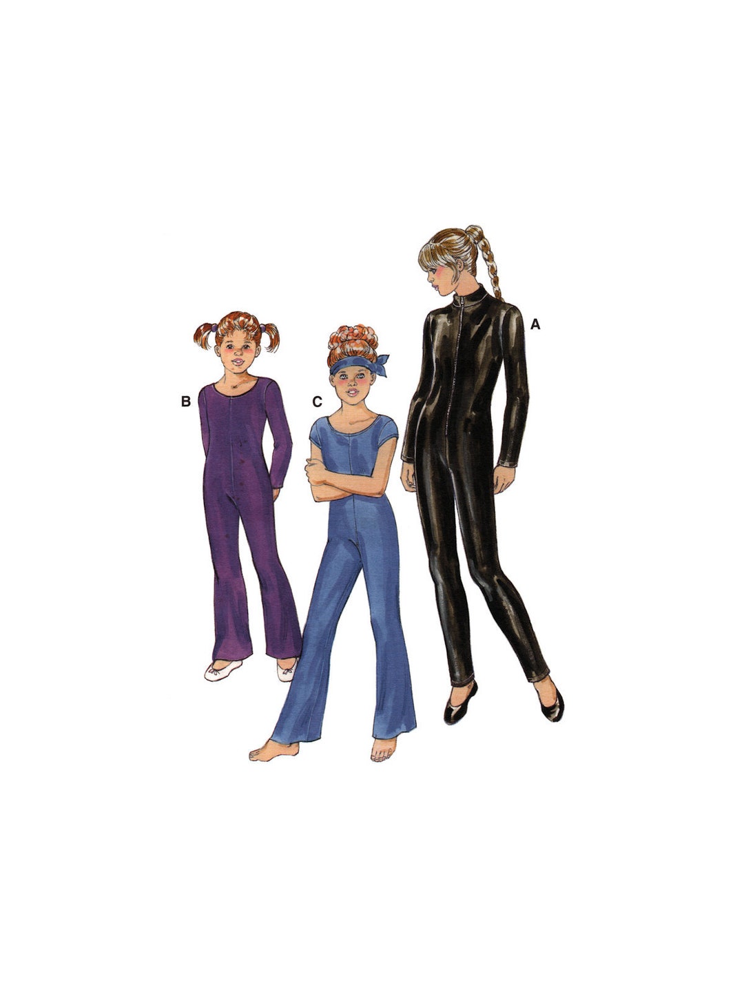 Kwik Sew 3104 Child's Unitard With Neckline and Sleeve Variations ...