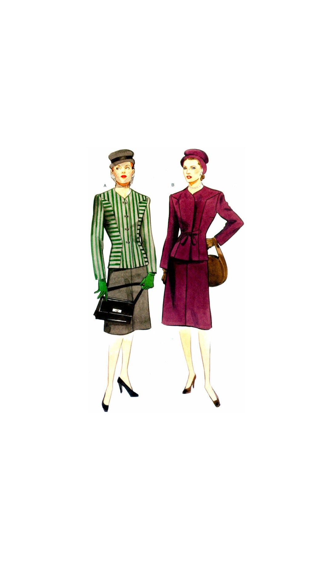 2199 Vogue Vintage Model Original 1946 Design Fitted Jacket and A-line ...