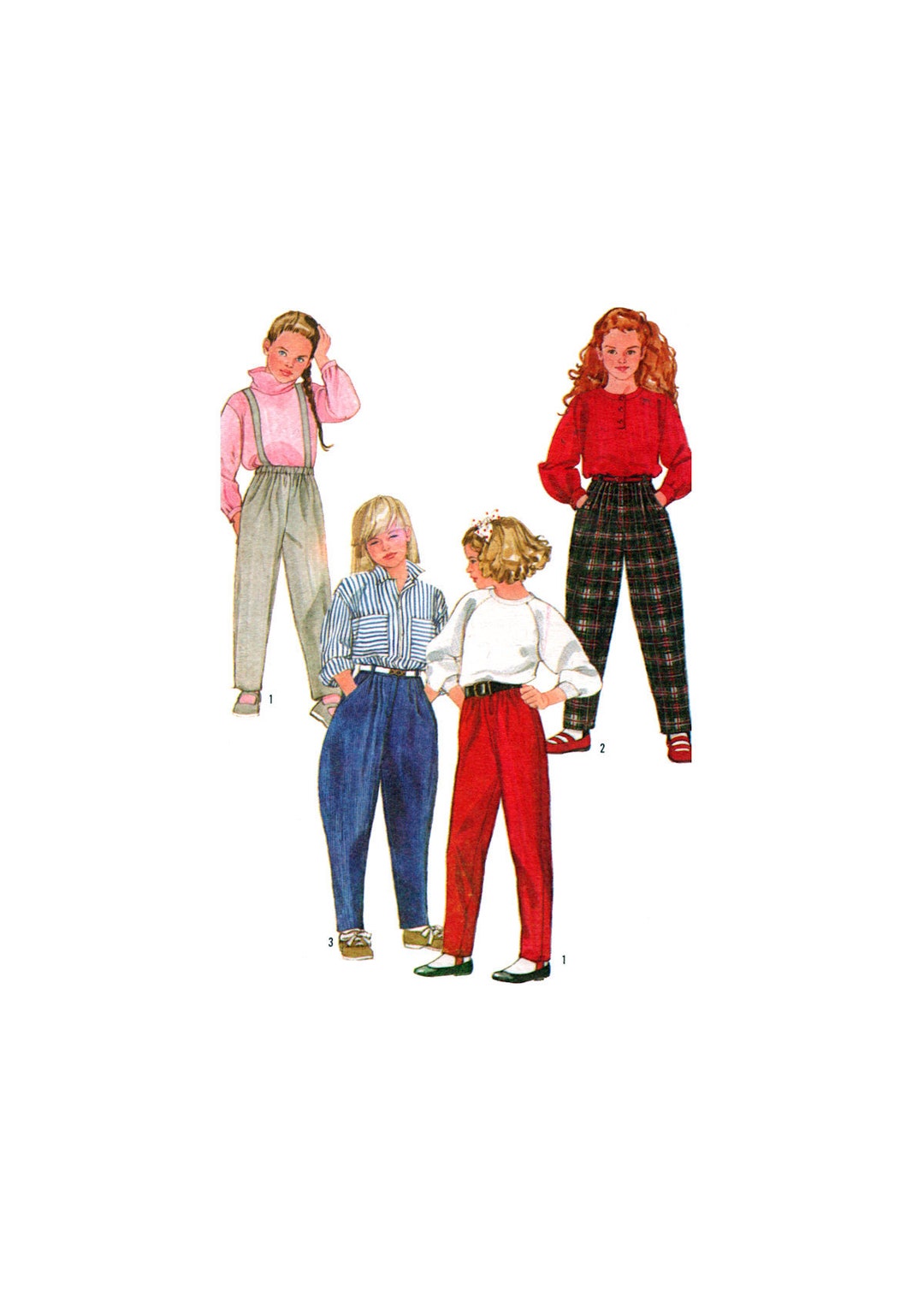 Simplicity 7005 Girls' Suspender Pants, Jodhpurs, and Pull-on Pants ...