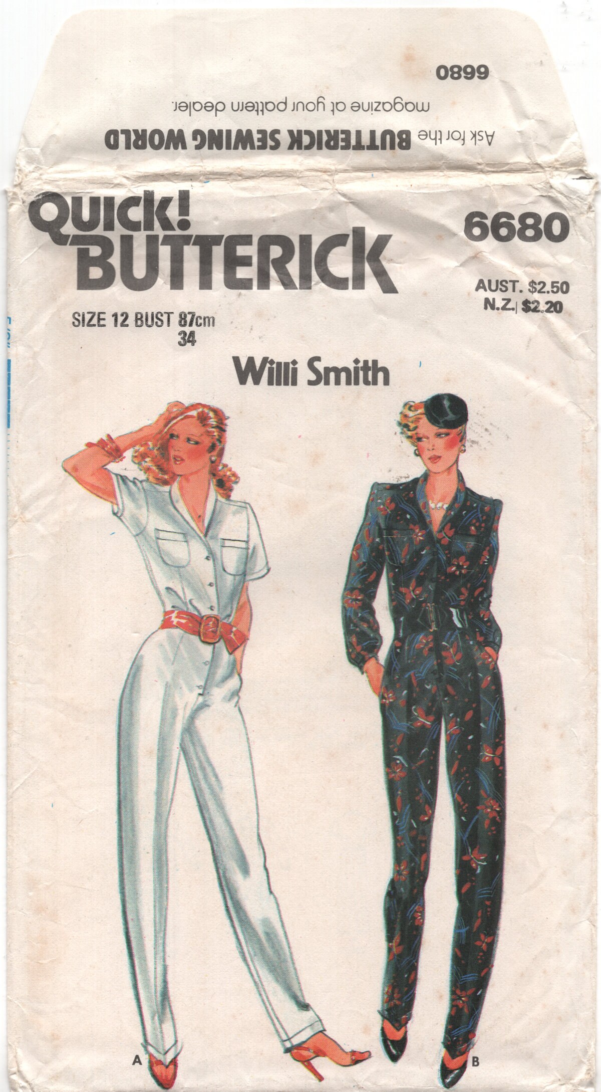 Butterick 6680 Willi Smith Utility Style Jumpsuit With Short or Long ...