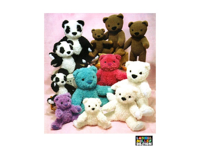Simplicity 3787 Longia Miller Soft Teddy Bears in Three Sizes ...