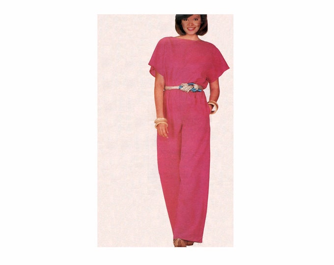 Simplicity 5968 Boat Neckline Jumpsuit With Short Kimono Sleeves, Uncut ...