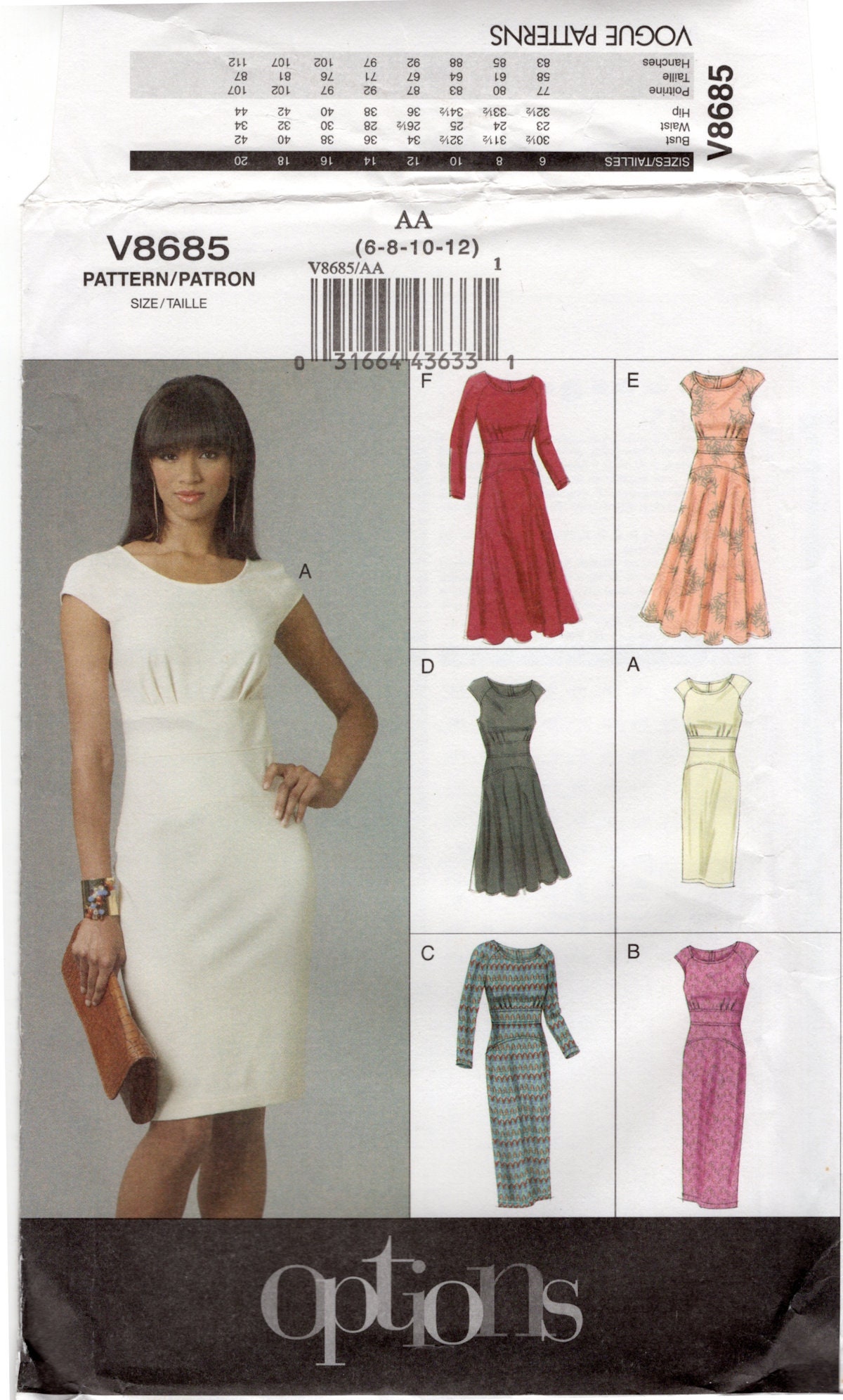 Vogue 8685 Fitted Dress in Two Lengths With Straight or Flared Skirt ...