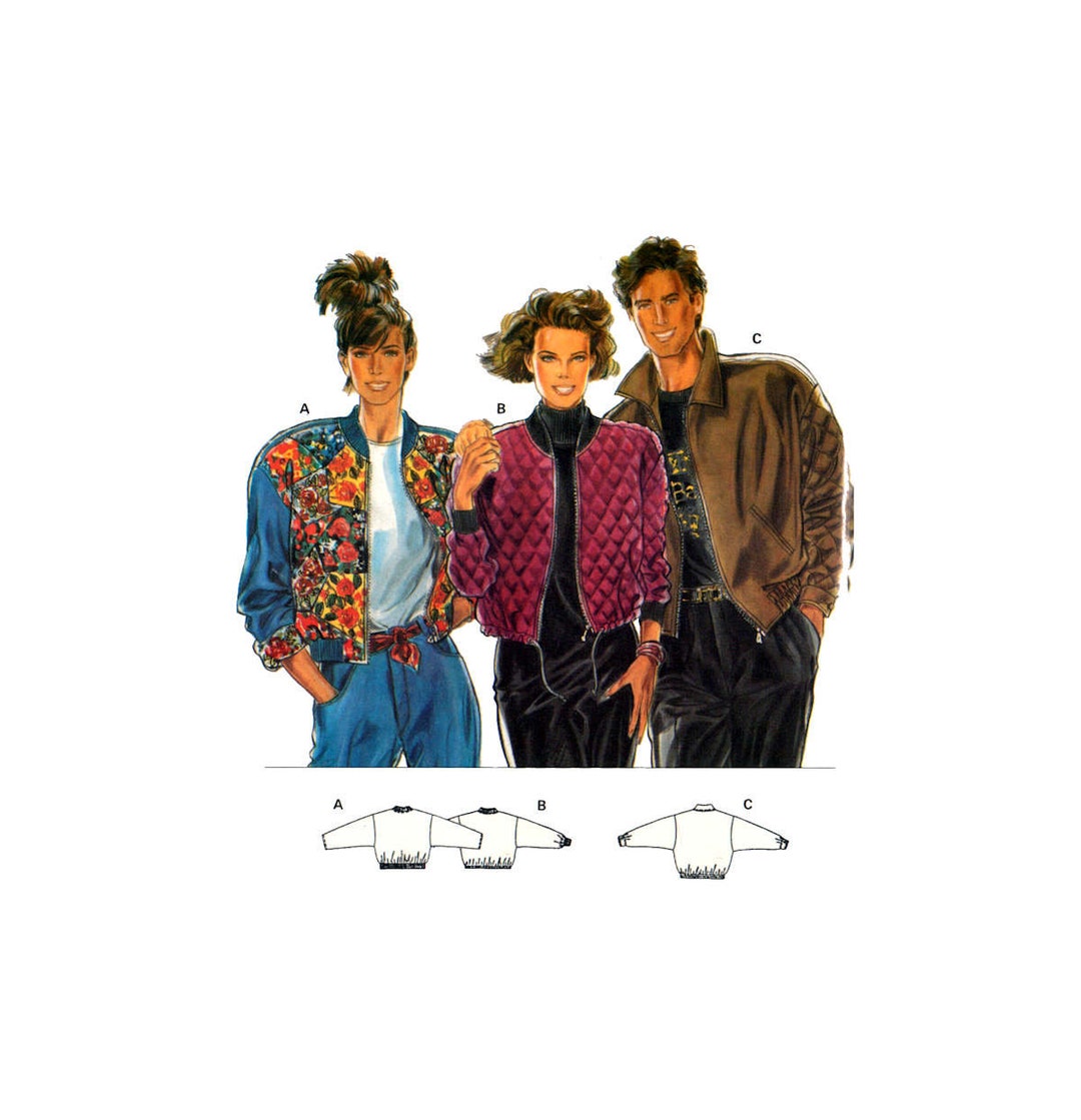 Burda 5001 Unisex Jackets: Quilted Bomber, Contrast Panel and Classic ...