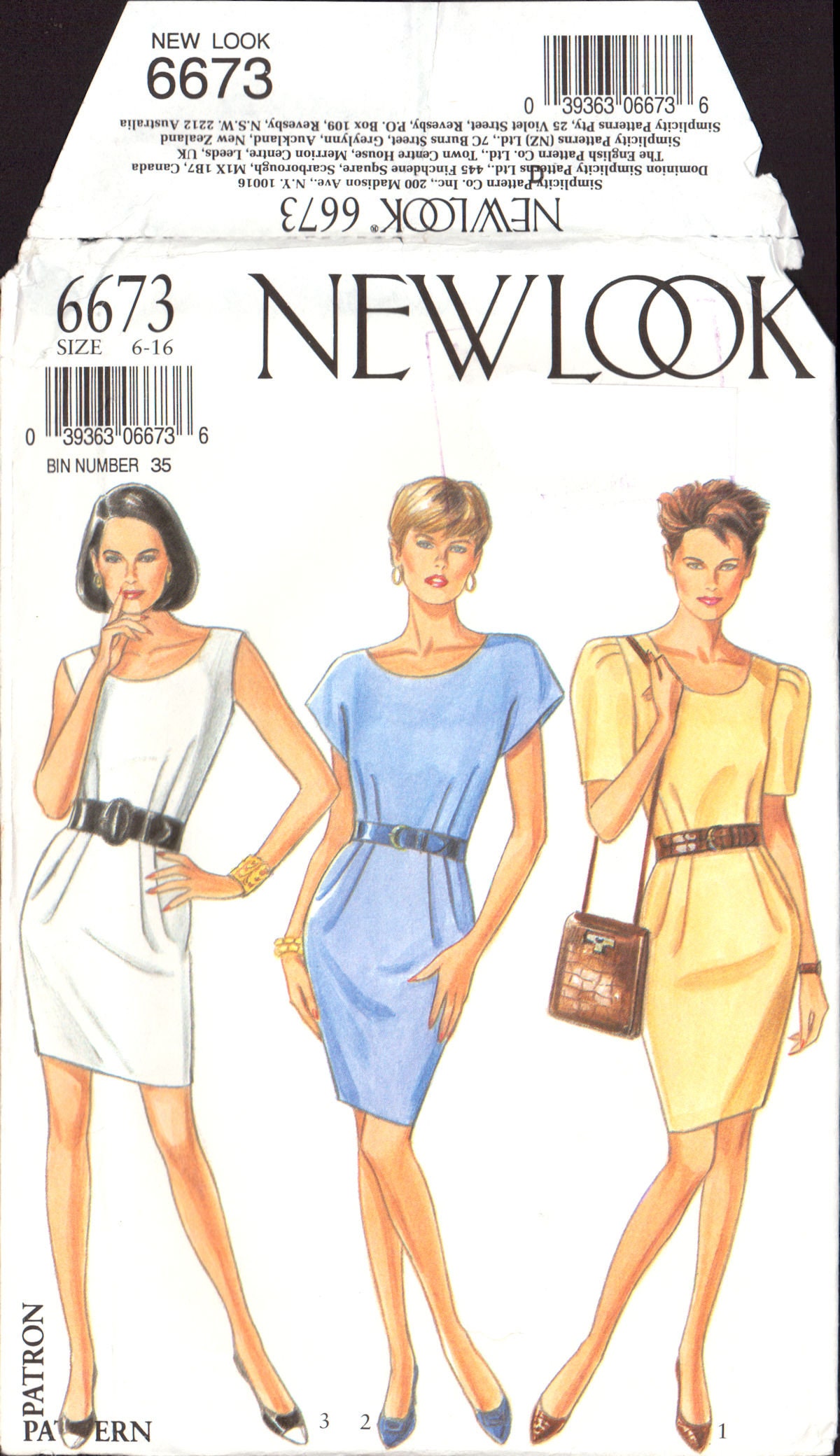 Nuevo look 6673 vestido de cambio con variaciones de manga, sin cortar ...