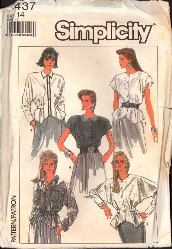 Craft Supplies & Tools Sewing Simplicity 8437 Shaped Hem Blouse with ...