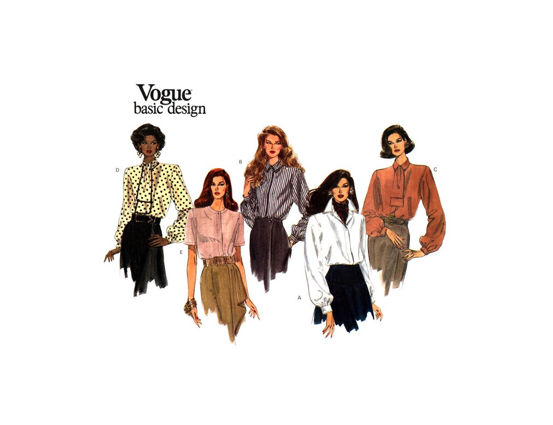 Vogue 1042 Loose Fitting Blouses With Shaped Hemline and Long or Short ...