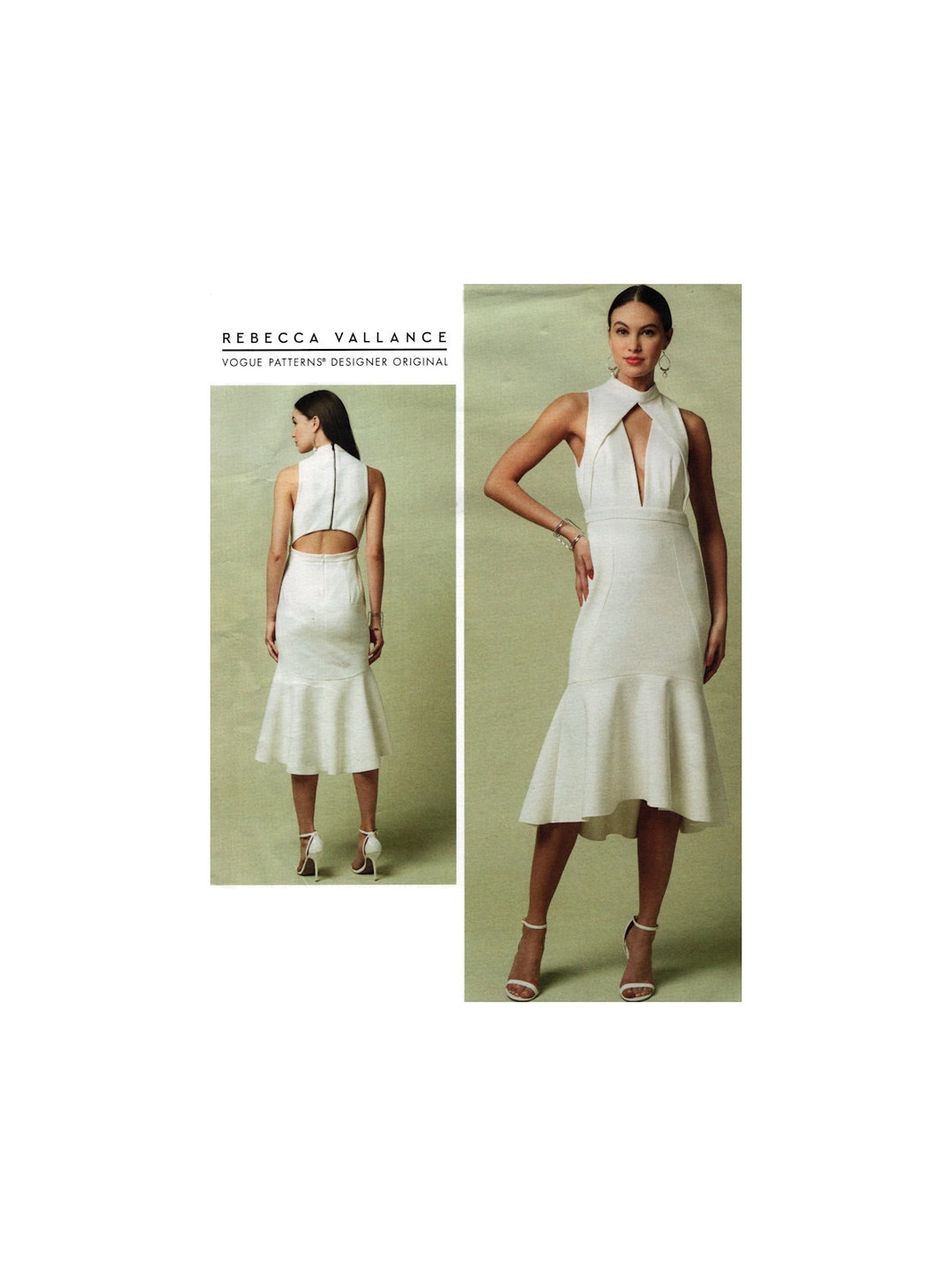 Vogue 1545 Rebecca Vallance Close Fitting, Lined Dress With Cut Out ...