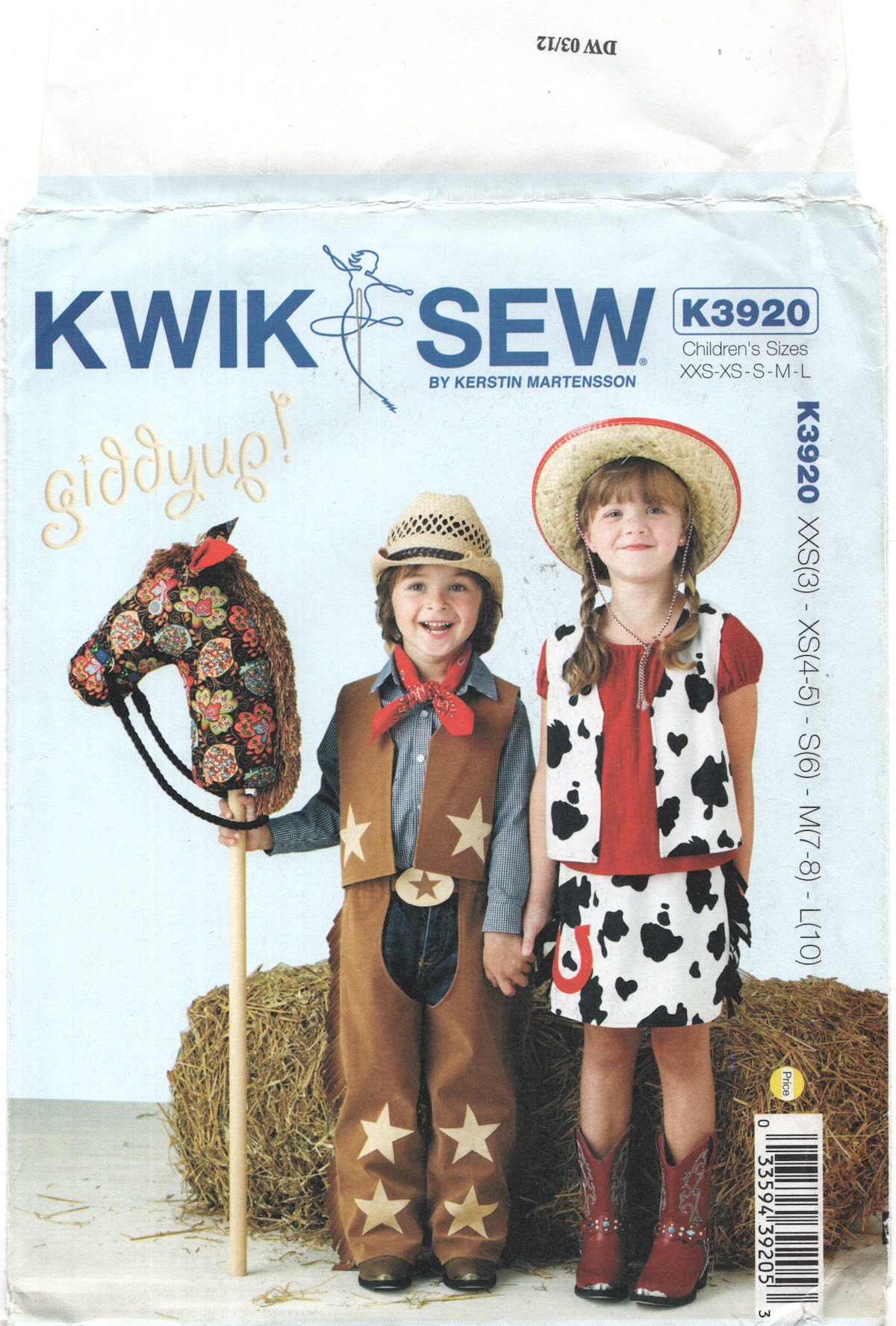 Kwik Sew 3920 Childs' Cowboy Chaps, Vest, Skirt and Pony, Uncut ...