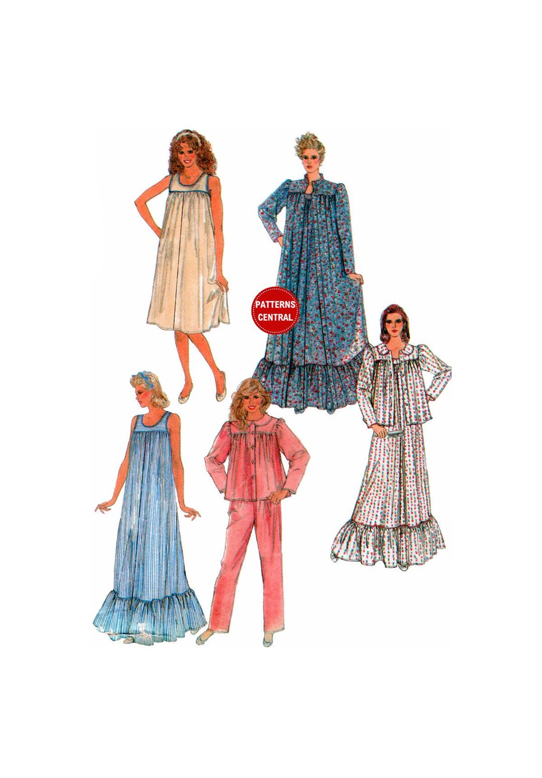 Sewing Pattern: Simplicity 8310 Nightgown in Two Lengths, Robe, Bed ...