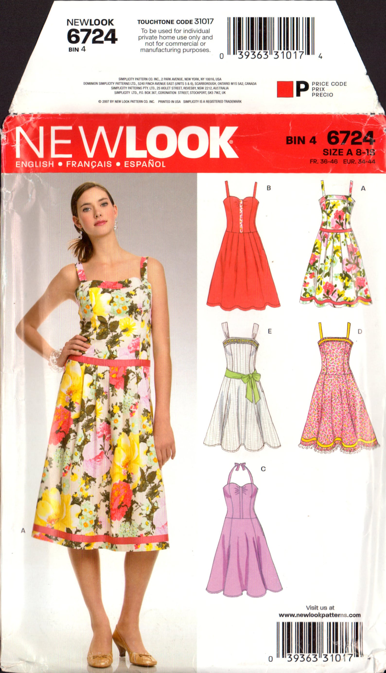 New Look 6724 Princess Line Sundress With Shoulder Straps or Halter ...