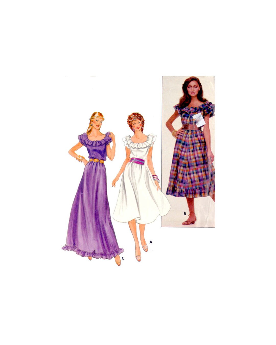 Butterick 4338 Summer Dress With Ruffled Neckline and Skirt in Two ...
