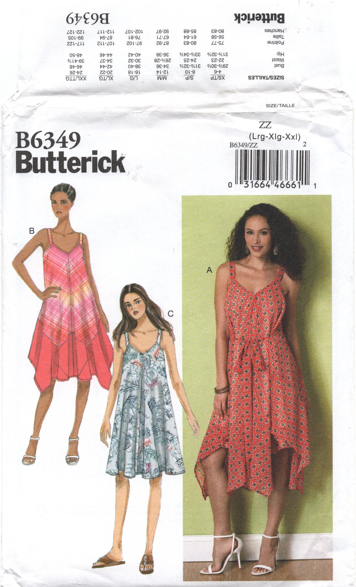 Butterick 6349 Fit and Flared Dress With Attached Slip, Uncut, Factory ...