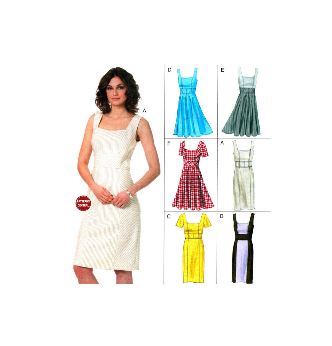 Sewing Pattern: Vogue 8648 Lined Dresses With Style Variations, Uncut ...
