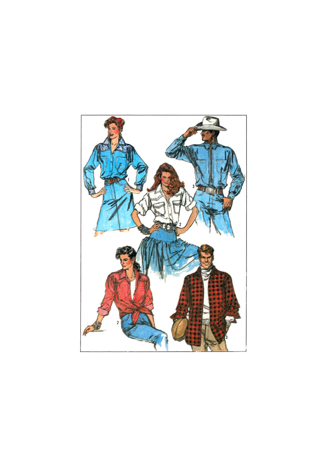 Simplicity 8178 Unisex Adult Western Style Button Front Shirts - Etsy ...