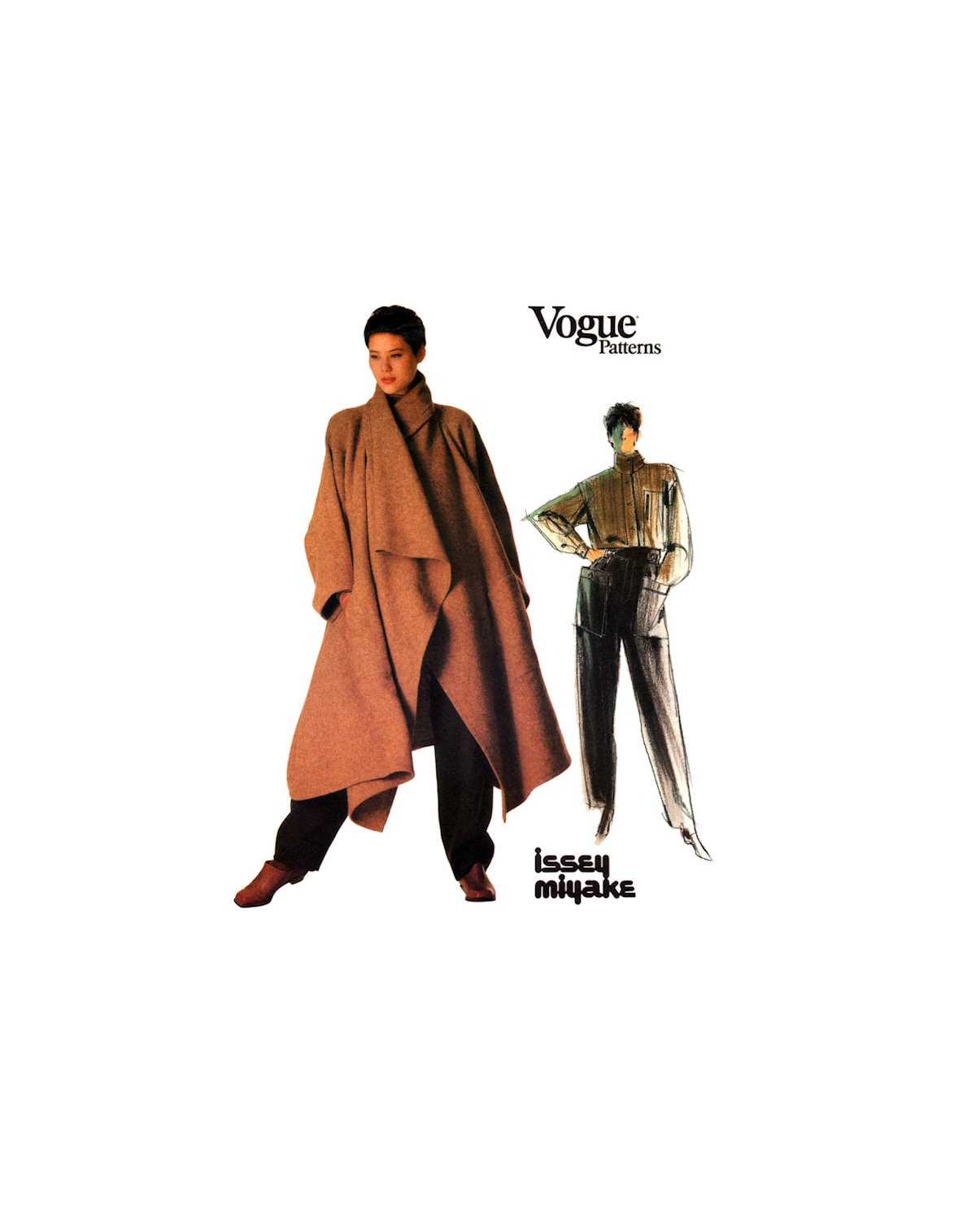 Vogue Individualist 1476 Issey Miyake Loose Fitting Coat Vogue Individualist 1476 Issey Miyake Loose Fitting Coat