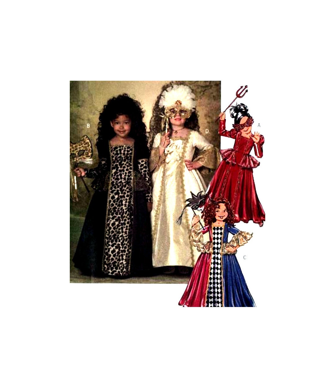 Butterick 4887 Girls' Masquerade Dress With Full Length - Etsy