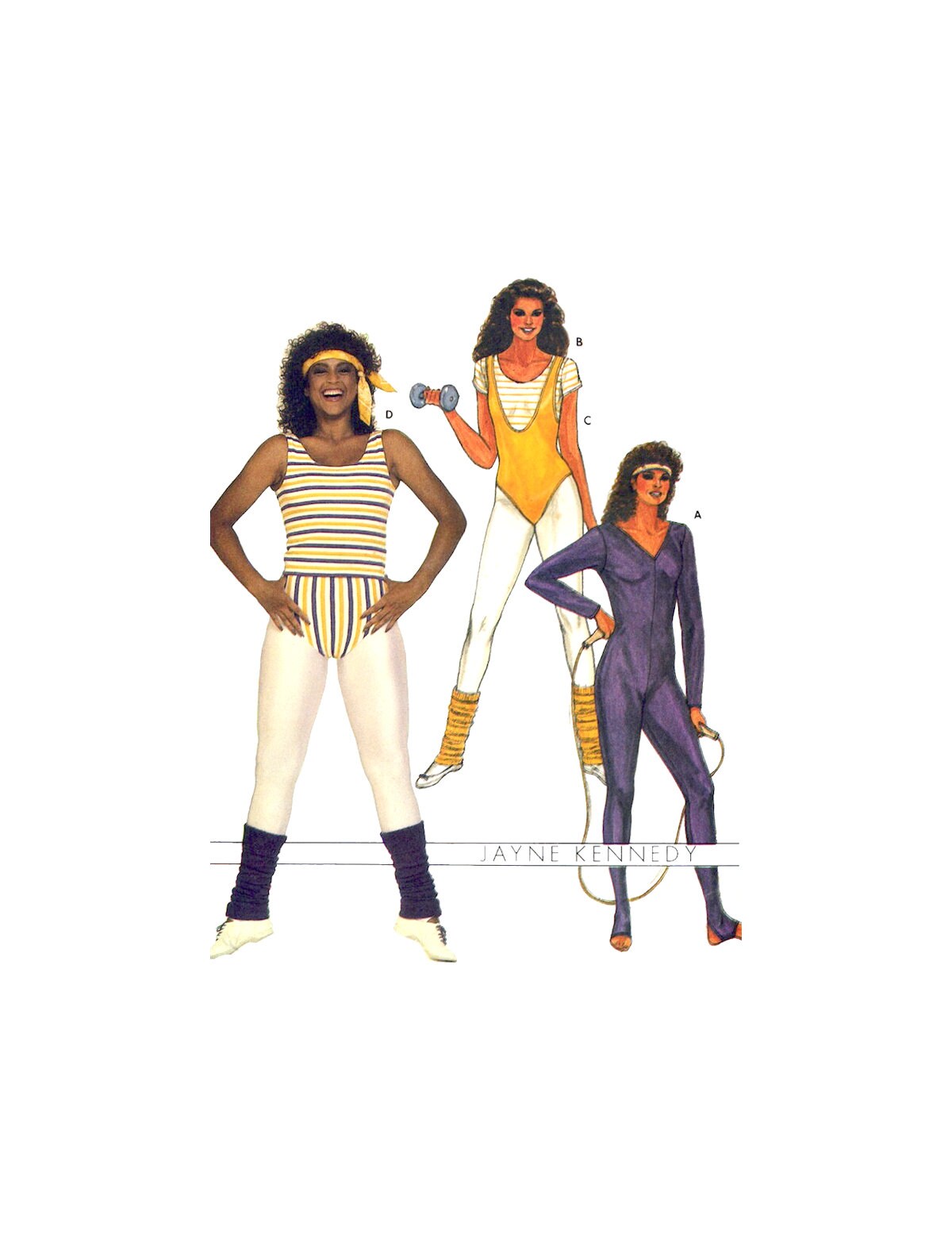 Butterick 6319 Jayne Kennedy Long Sleeve Bodysuit, Tops and Bottoms ...