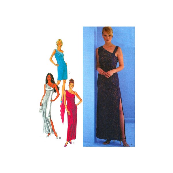 One Shoulder Dress Pattern - Etsy