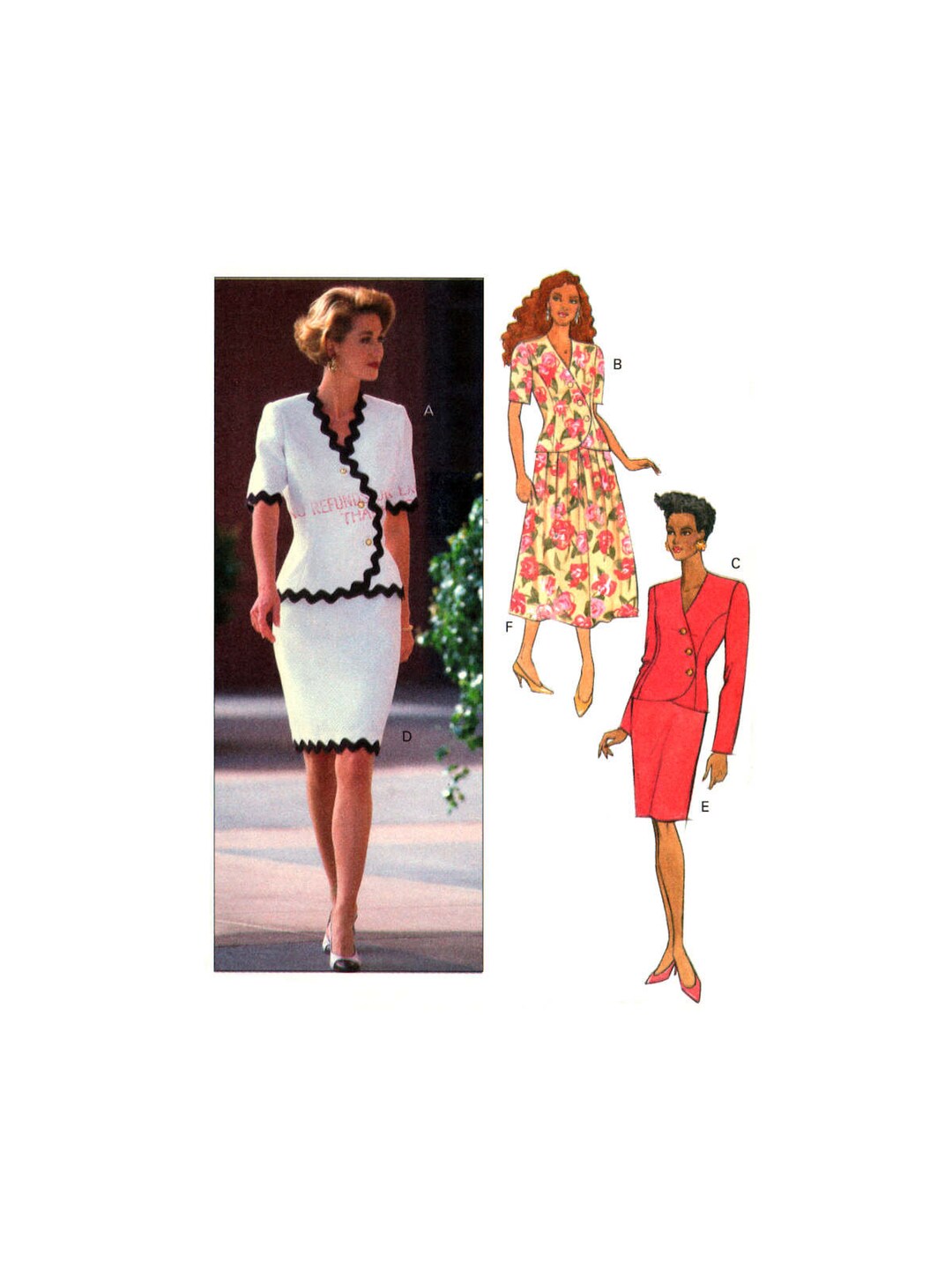 Butterick 6142 Princess Seam Top With Straight or Flared Skirt, Uncut ...