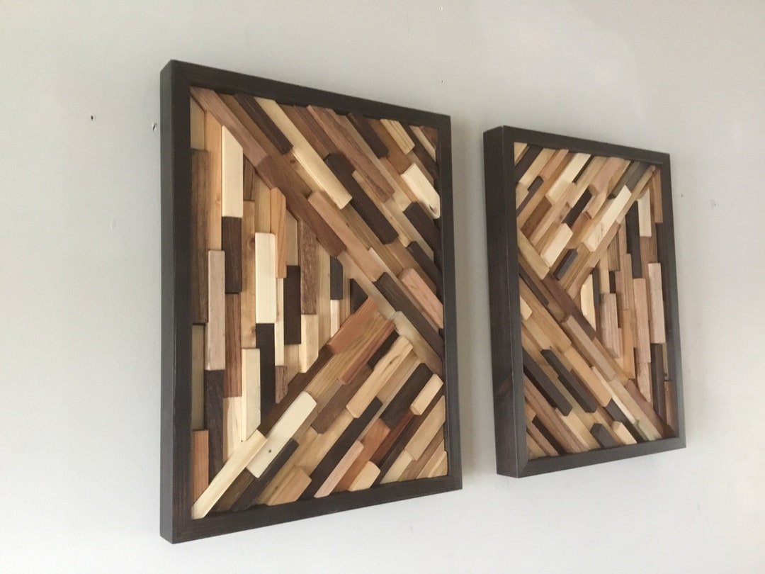 Modern Rustic Art-geometric Wood Art- Reclaimed Wood Art - Modern ...