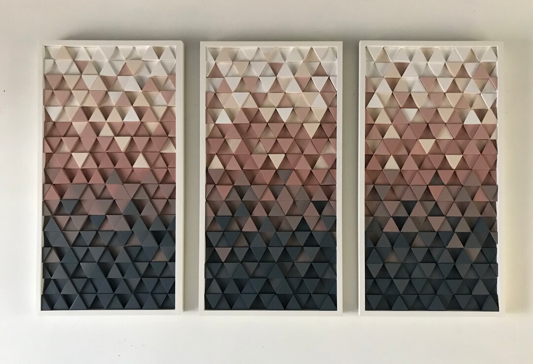 Geometric Wood Wall Art Sculpture: Boho Chic Home Decor - Etsy