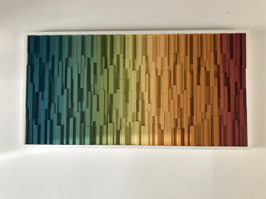 Wood Wall Art/cali/colorful Wall Art- 3d Wood Art- Dimensional Wall Art ...