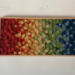 Wood Wall Art-colorful Art- Maple Frame-modern Wall Art-modern Art ...