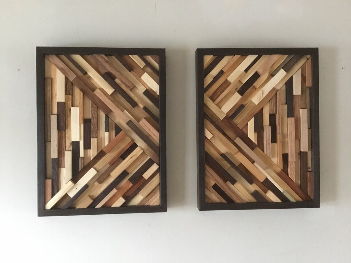 Modern Rustic Art-geometric Wood Art- Reclaimed Wood Art - Modern ...