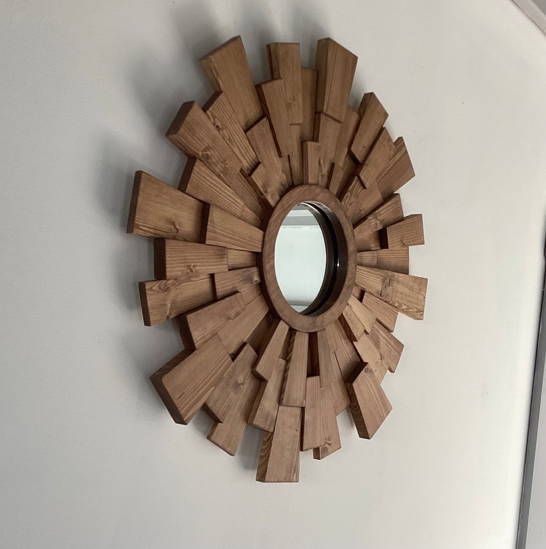 Wood Wall Art/castor 28''/-organic Modern-dimensional Mirror-modern ...